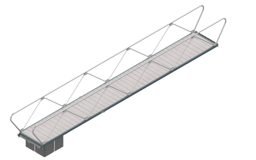 Pasarela Galvanizada 9x1,22m+Tabla Deck+Tensores | Cotización PCM Docks